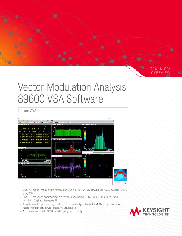 Vector Modulation Analysis 89600 VSA Software Option AYA PDF Asset Page | Keysight